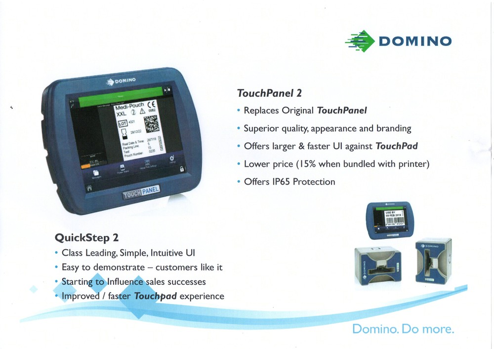 เครื่องพิมพ์วันที่ Domino V120i ใช้ร่วมกับเครื่องติดฉลาก