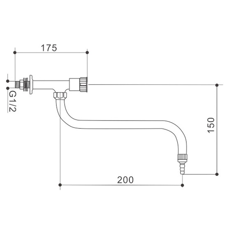 ก็อกน้ำห้องแล็บ ติดผนัง แบบมือหมุน รุ่น 20-4W
