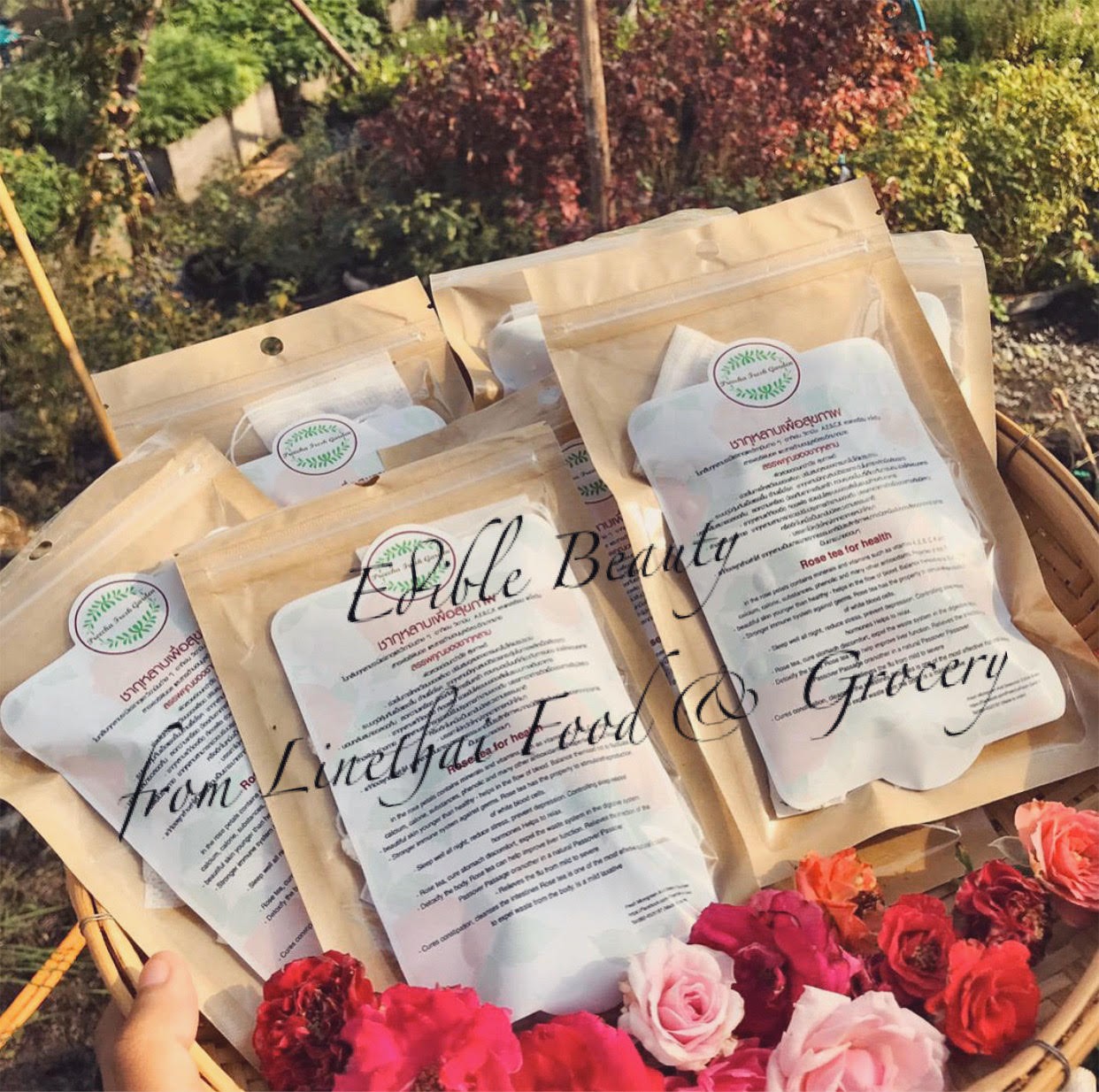 Edible dried rose tea set