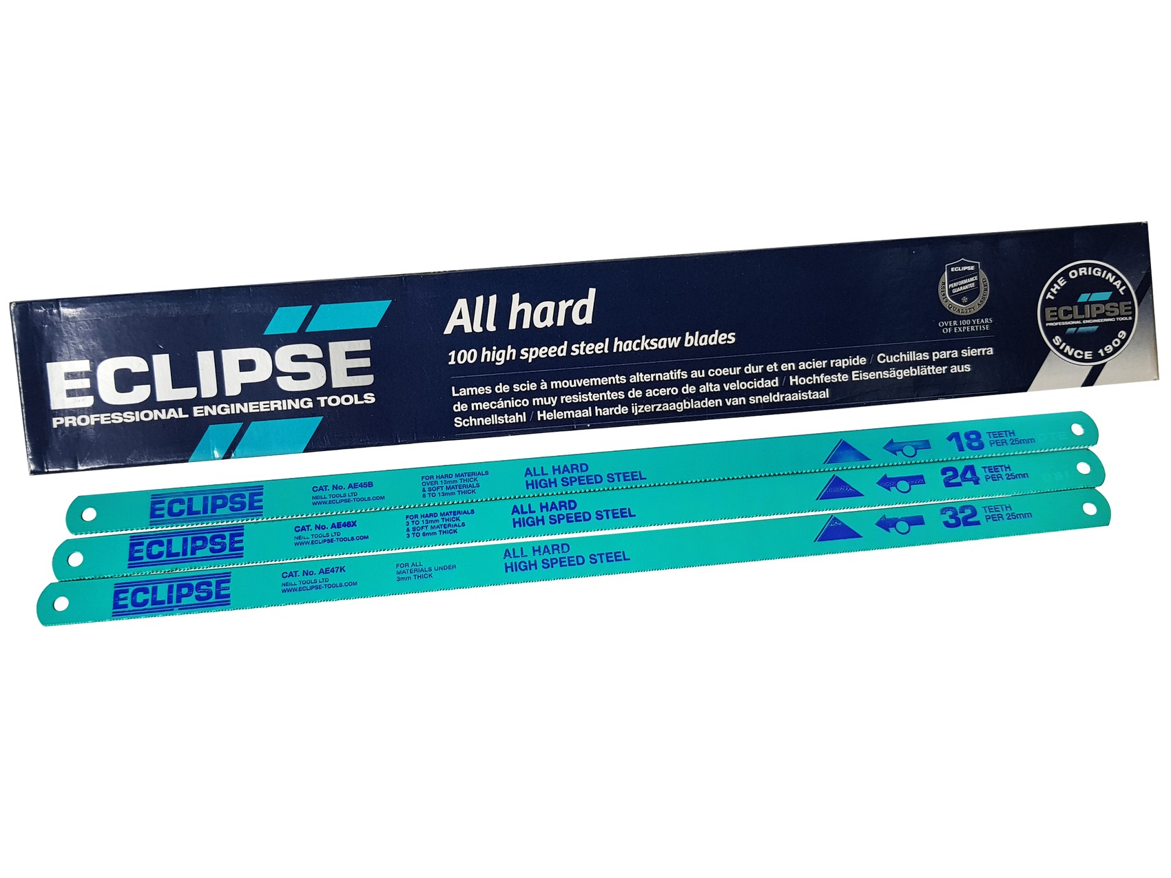 ใบเลื่อยอีกิ๊ป หน้าเล็ก แบบแข็ง (All Hard HSS Power Hacksaw Blades)