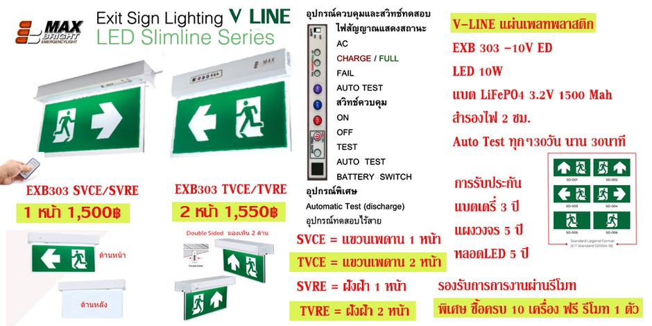 ไฟฉุกเฉิน Emergencylight ป้ายทางหนีไฟExitlight