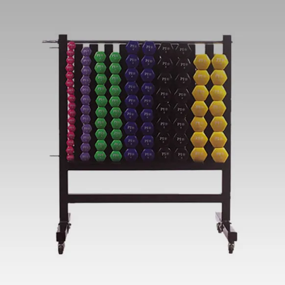 Model NO.: TZ-3004B Dumbbell Rack with Wheels for 44 pairs vinyl neo ...