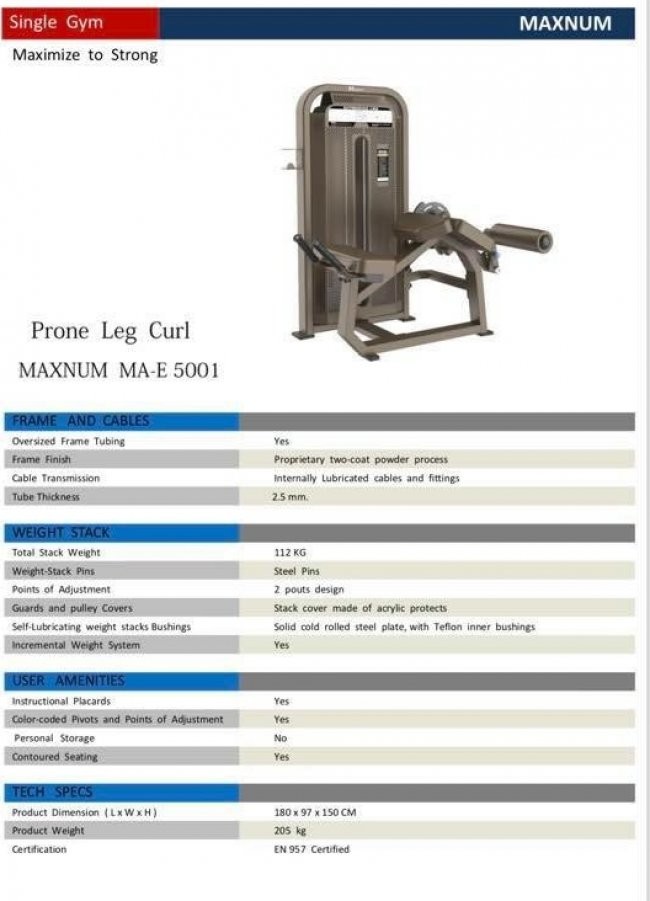 Prone Leg Curl Maxnum : MA-E5001