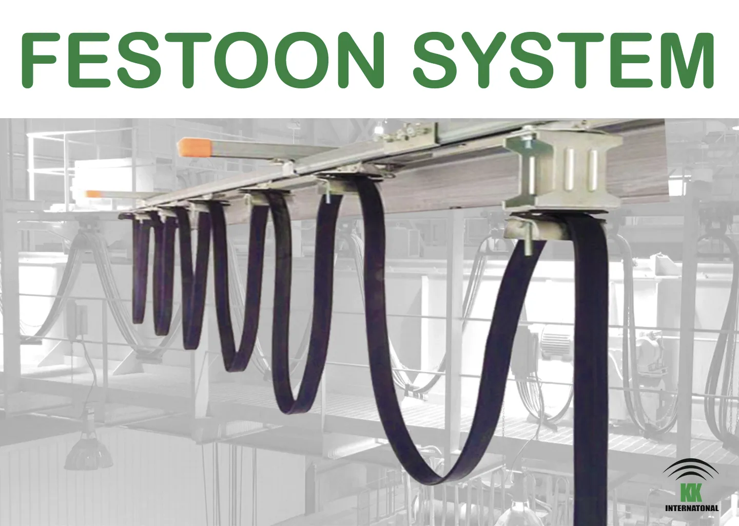 FESTOON SYSTEM ระบบไฟฟ้ารางซี ลูกล้อวิ่งสายไฟกลม, แบน,I beam และ สลิง