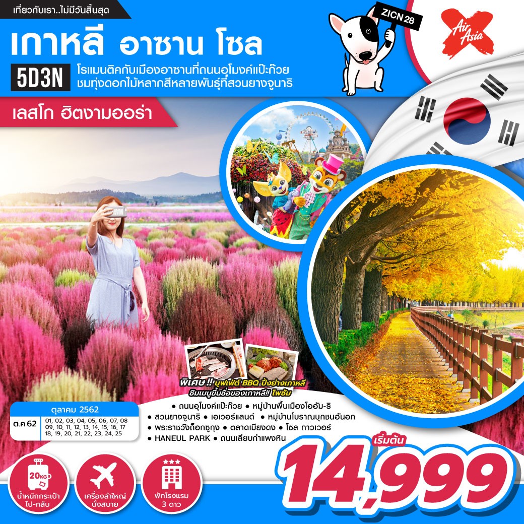 เกาหลี อาซาน โซล (เลสโก ฮิตงามออร่า)5D 3N