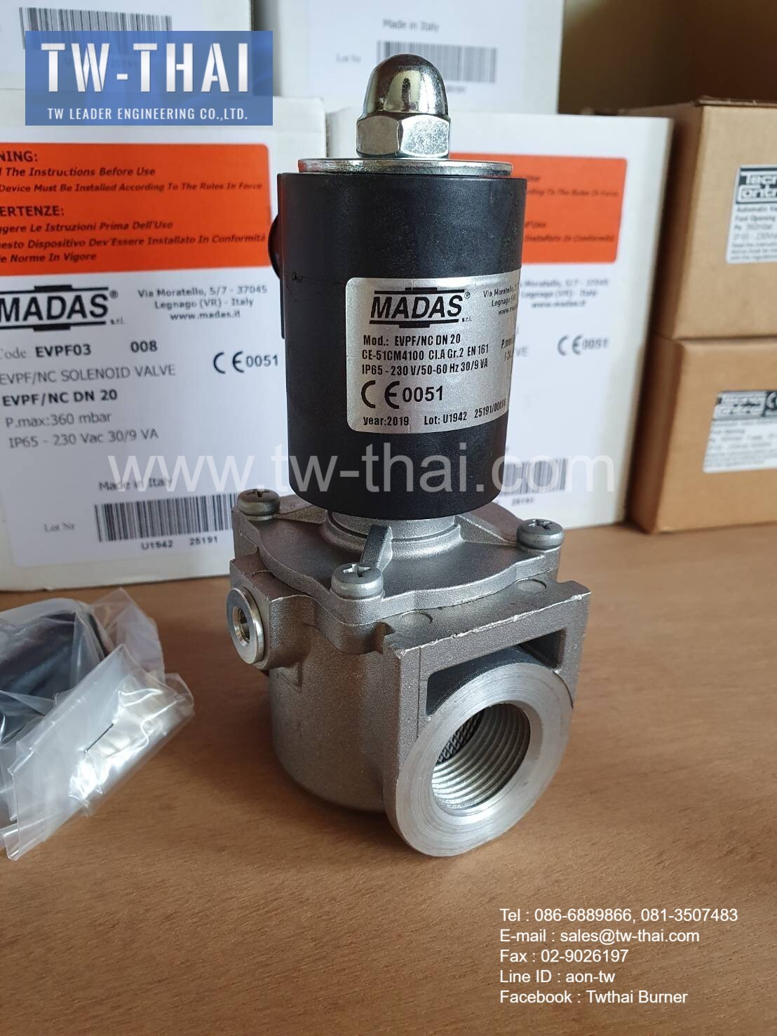 Madas EVPF03 002 EVPF/NC DN20 Madas Gas Solenoid valve 3/4" 230 V