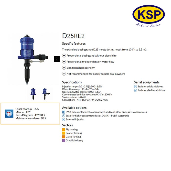 ตัวผสมน้ำยาโดซาตรอน (D25RE2)