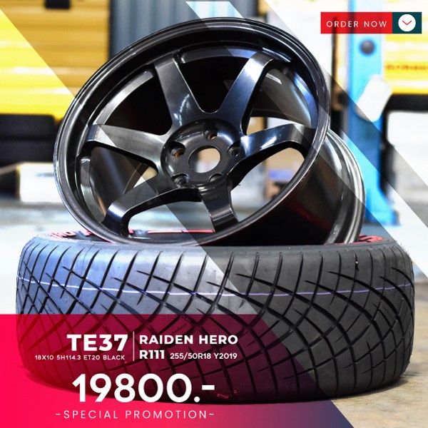 TE37 พร้อมยาง RAIDEN HERO R111