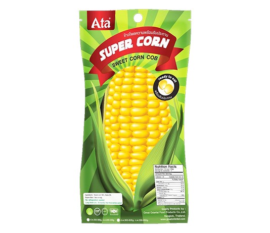 Sweet Corn cob in pouch bag