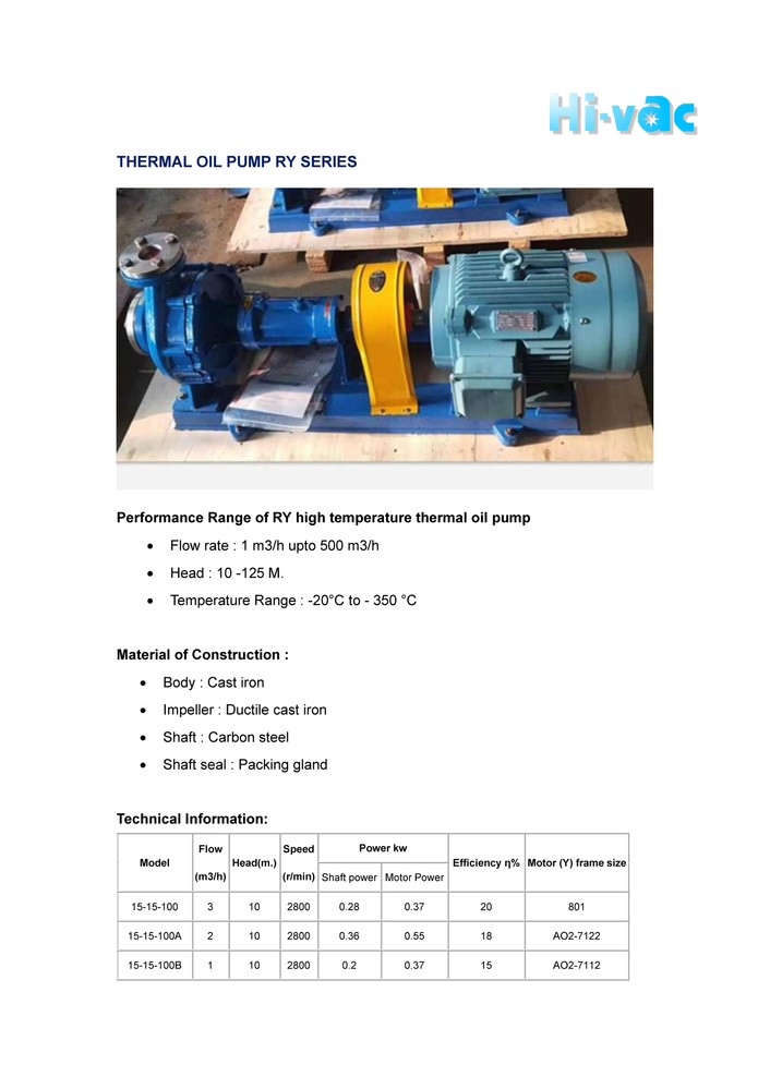 Hot Oil Pump