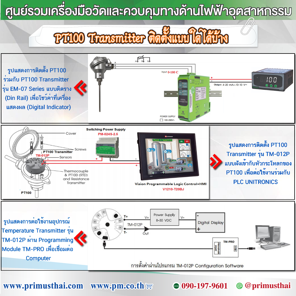PT100 Transmitter ติดตั้งแบบใดได้บ้าง