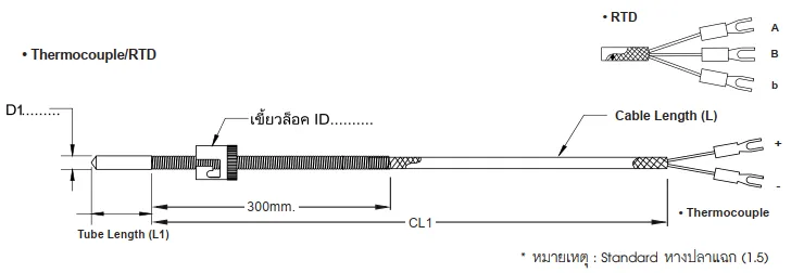 Thermocouple type T เซ็นเซอร์วัดอุณหภูมิ
