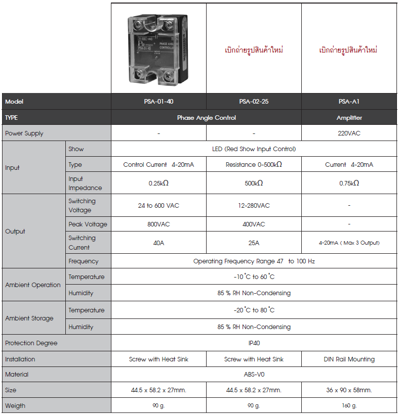 Phase Angle Solid State Relay โซลิดสเตจรีเลย์