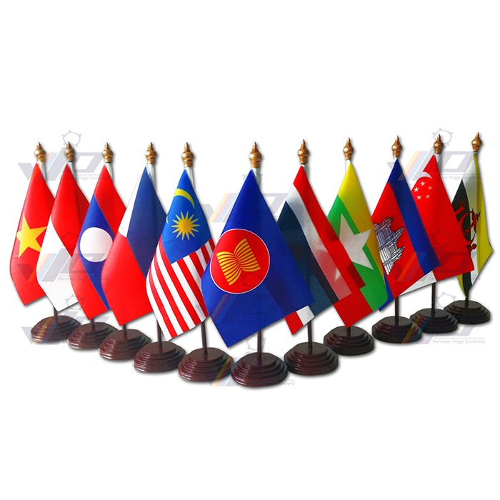 ชุดธงตั้งโต๊ะประเทศกลุ่มอาเซียน ขนาดความสูง 15" (ฐานชั้น) สั่งซื้อ ...