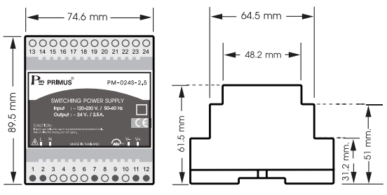 Single Phase Switching Power Supply 24VDC 2.5A