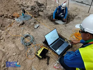 Parallel Seismic - ทดสอบความความยาวของเสาเข็ม / โครงสร้างฐานรากเดิม