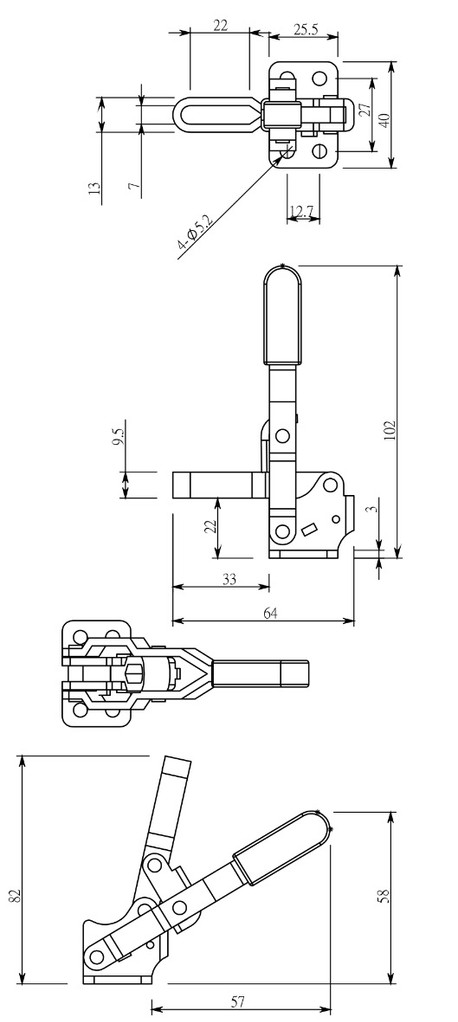 Toggle Clamp,Toggle Clamp จับชิ้นงาน,toggle clamp (แคลมป์นก)