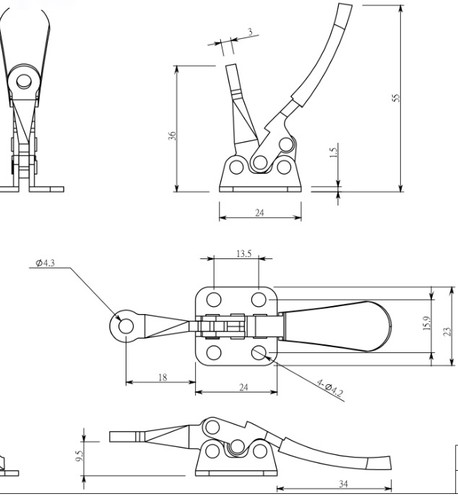 Toggle Clamp,Toggle Clamp จับชิ้นงาน,toggle clamp (แคลมป์นก)