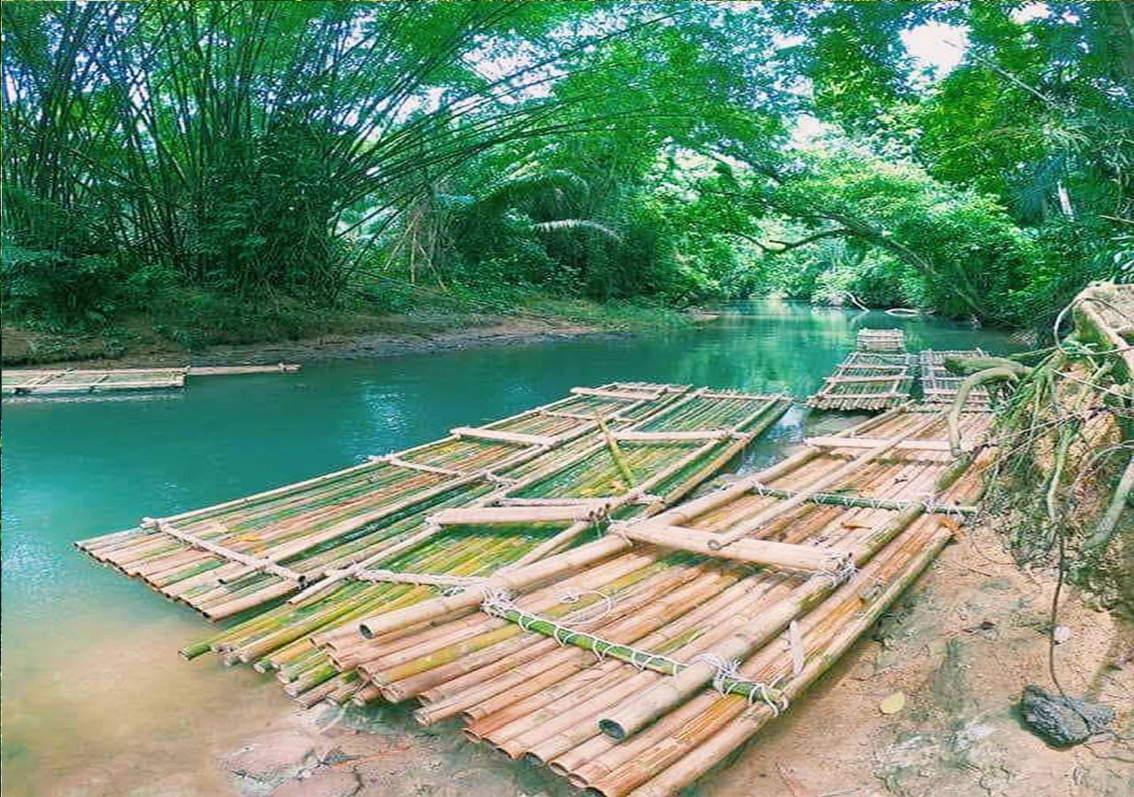 Krabi Bamboo rafting tour rafting Safari tour Krabi Wat Bang tong tour