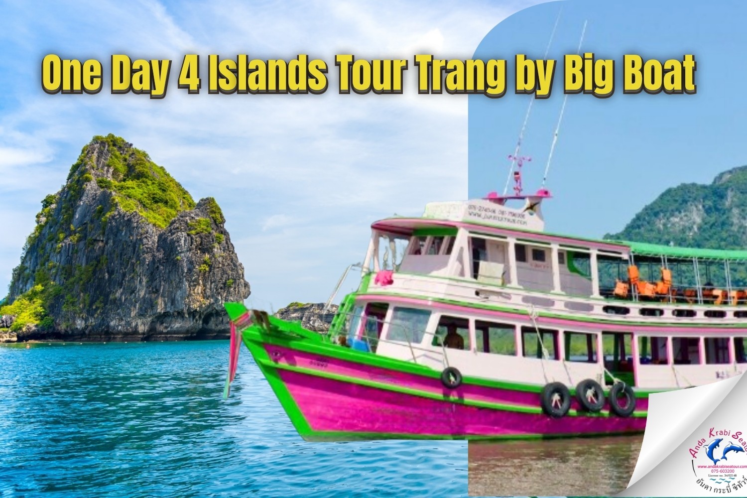 From Trang: Trang 4 Islands Tour by Big Boat – Emerald Cave & Snorkeling