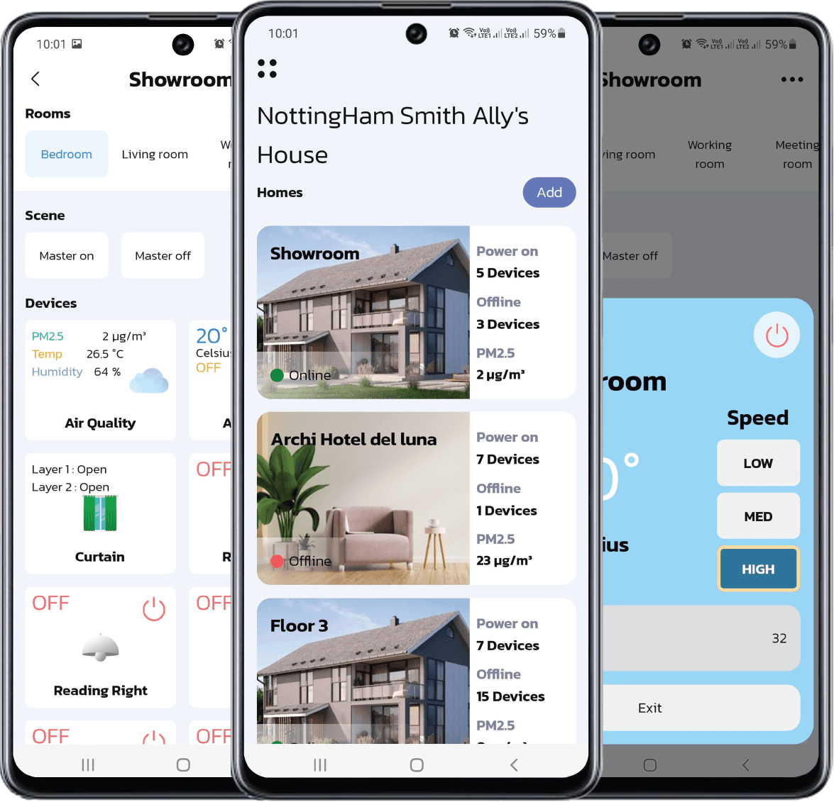 Guest room control management systems