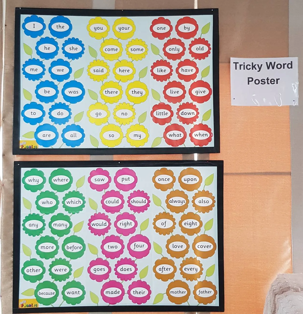 Jolly Phonics Tricky Word Posters