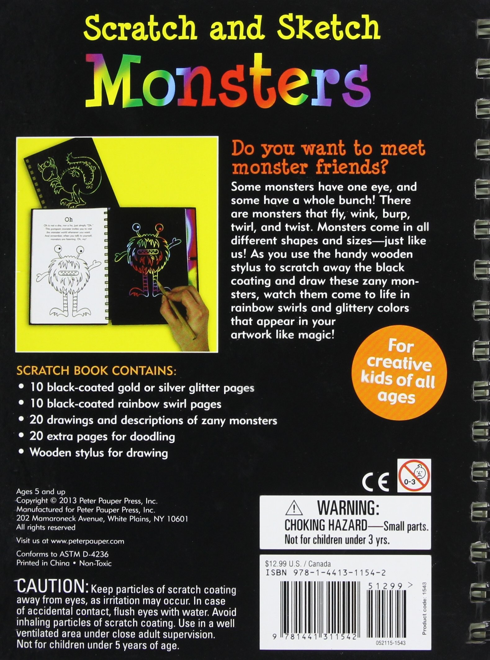 Monsters Scratch and Sketch: An Art Activity Book for Creative Kids of ...