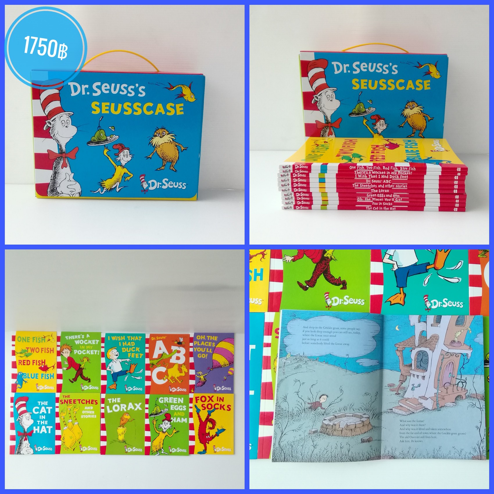 Dr Seuss Travel Case Collection With 10 Reading Books Set Pack