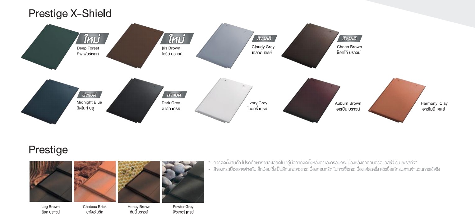 โปรโมชั่น กระเบื้องหลังคา SCG เพรสทีจ Prestige