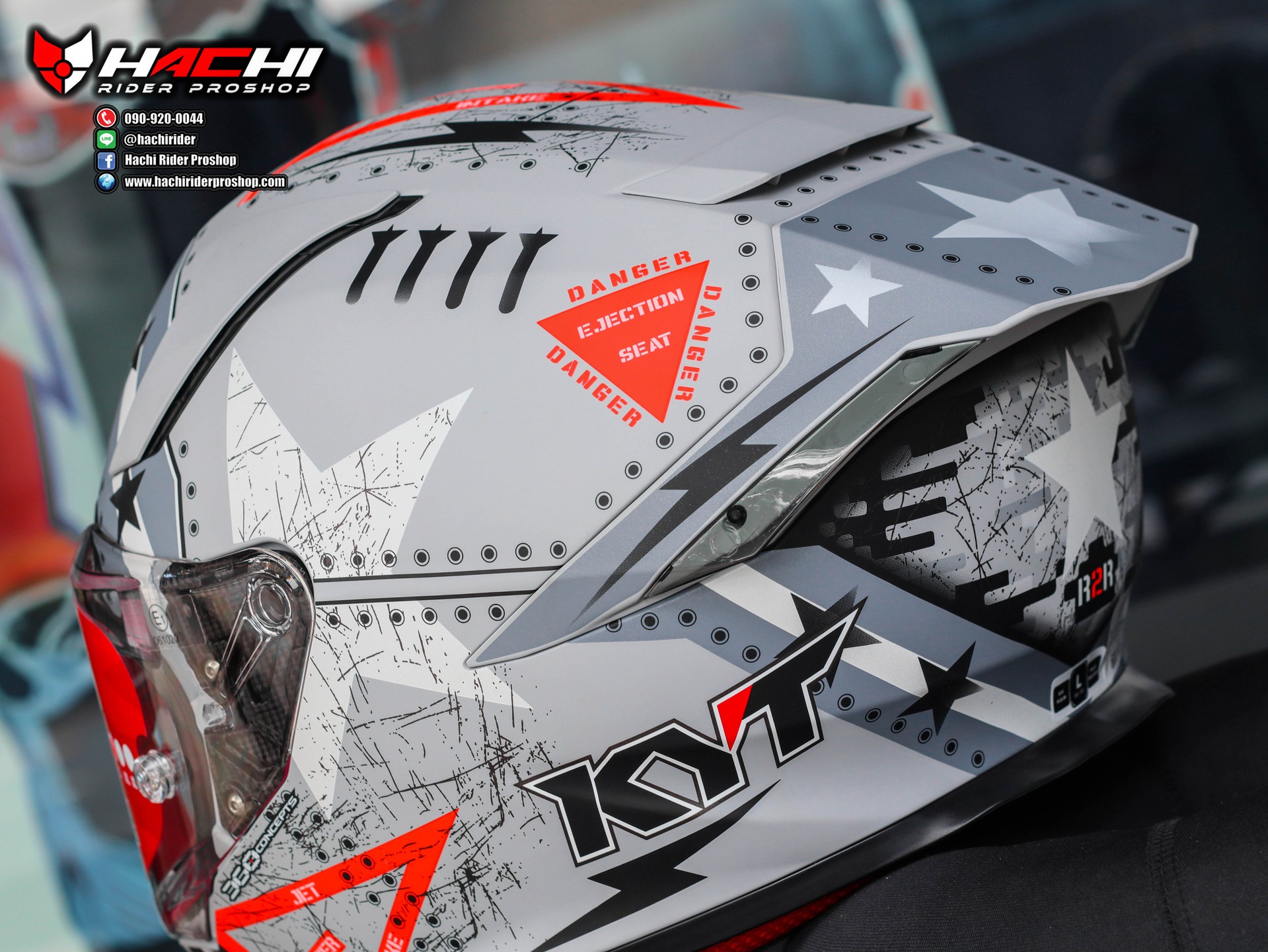 หมวกกันน็อค KYT : R2R PRO - Assault Matt Silver