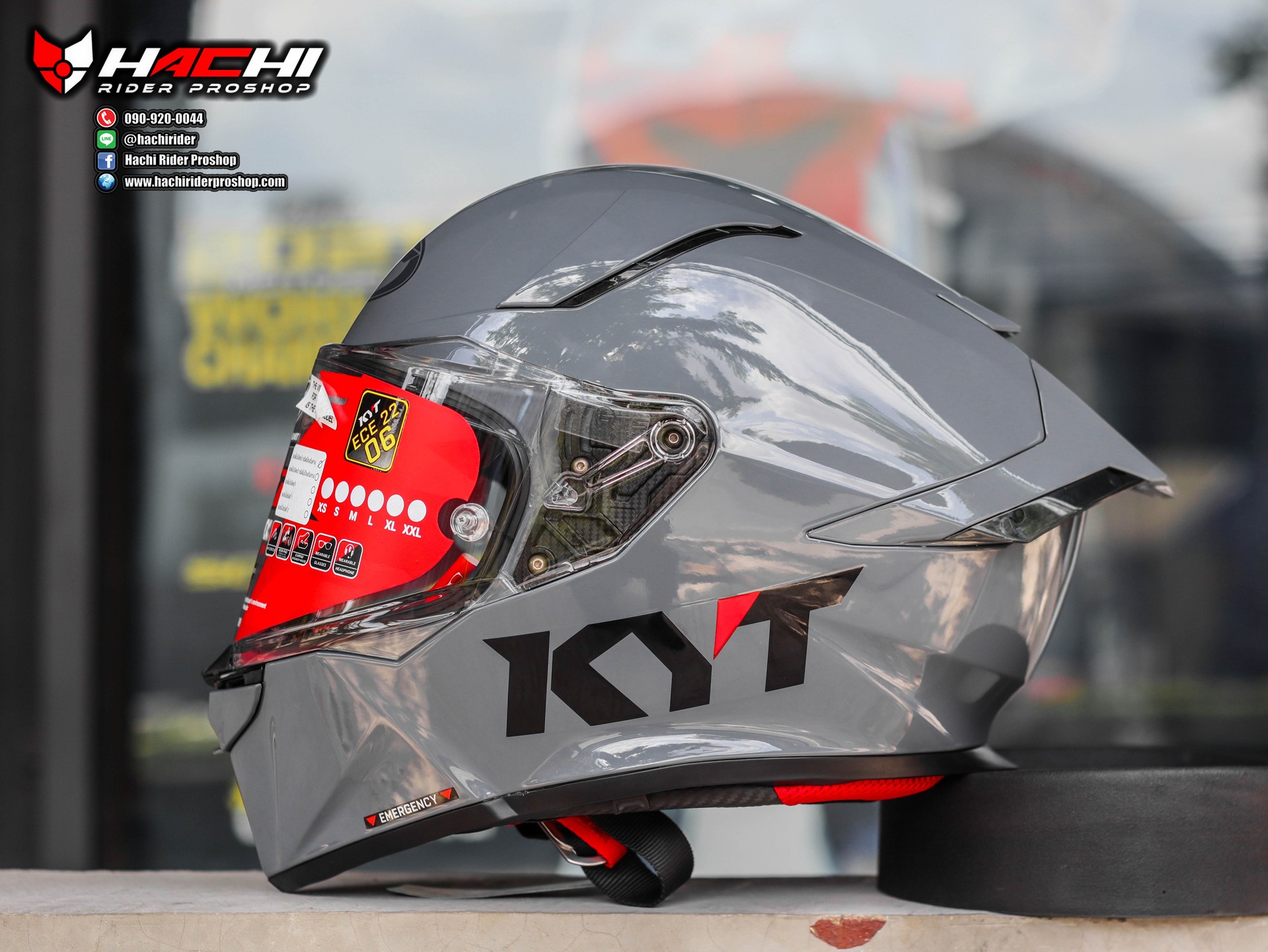 หมวกกันน็อค KYT : R2R PRO - Plain Gray