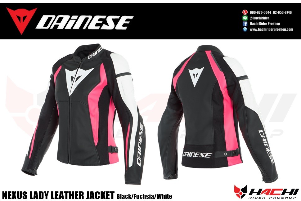 Dainese: Nexus Leather Jacket - Black/Fuchsia/White