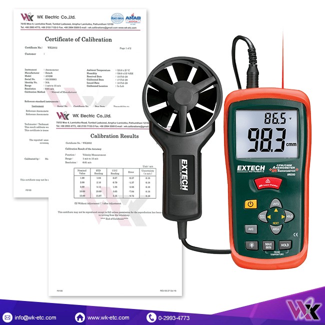 EXTECH AN200 CFM/CMM Mini Thermo-Anemometer with built-in InfraRed ...