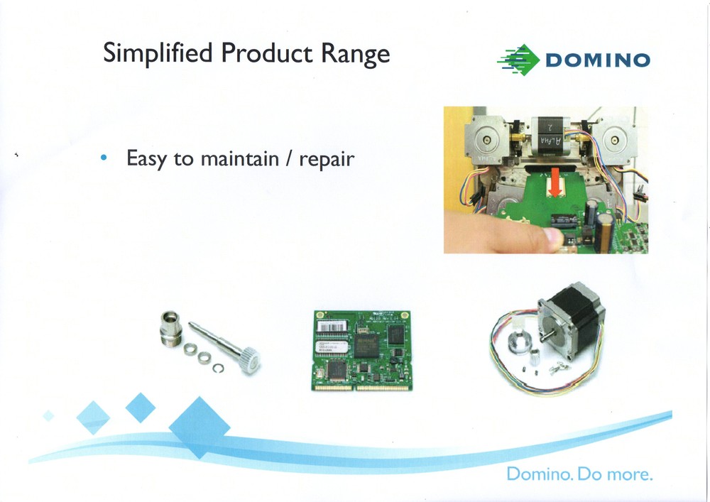 เครื่องพิมพ์วันที่ Domino V120i ใช้ร่วมกับเครื่องติดฉลาก