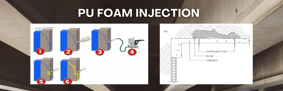 PU foam injection PU300 พียูโฟม ฉีดอุดรอยรั่ว