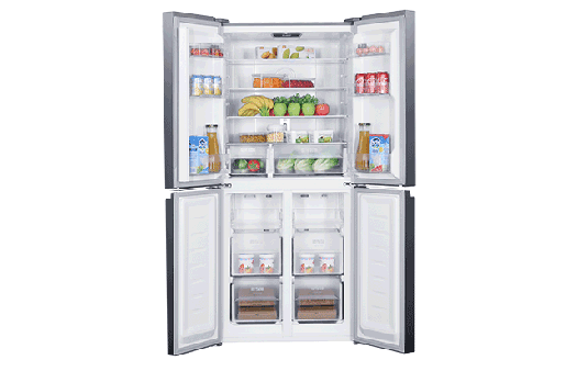 SHARP ตู้เย็น 4 ประตู รุ่น SJ-FX42TP-SL ขนาด 14.8Q สีเงิน