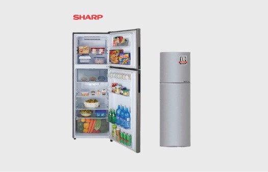 SHARP ตู้เย็น 2 ประตู รุ่น SJ-X260TC-SL 8.9 คิว ระบบ J-TECH INVERTER สีเงิน
