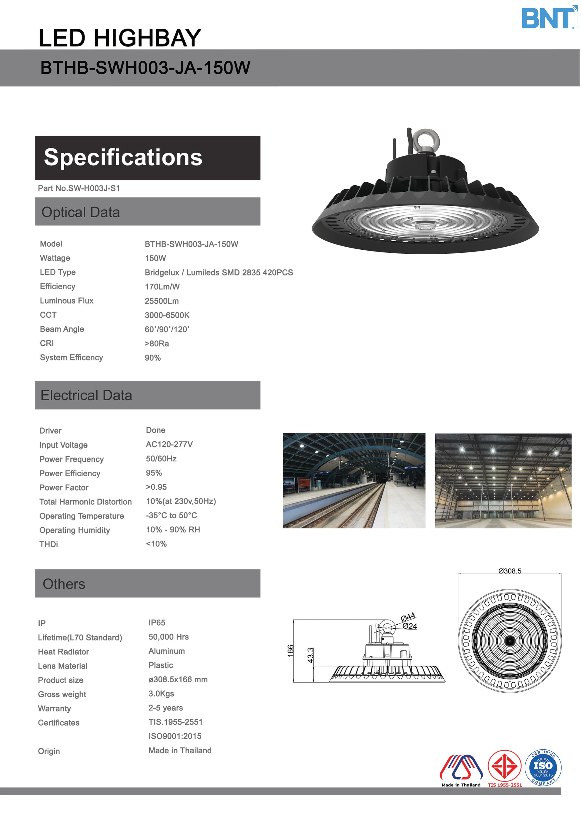 LED HIGH BAY 100W (H003JA-SW Series)