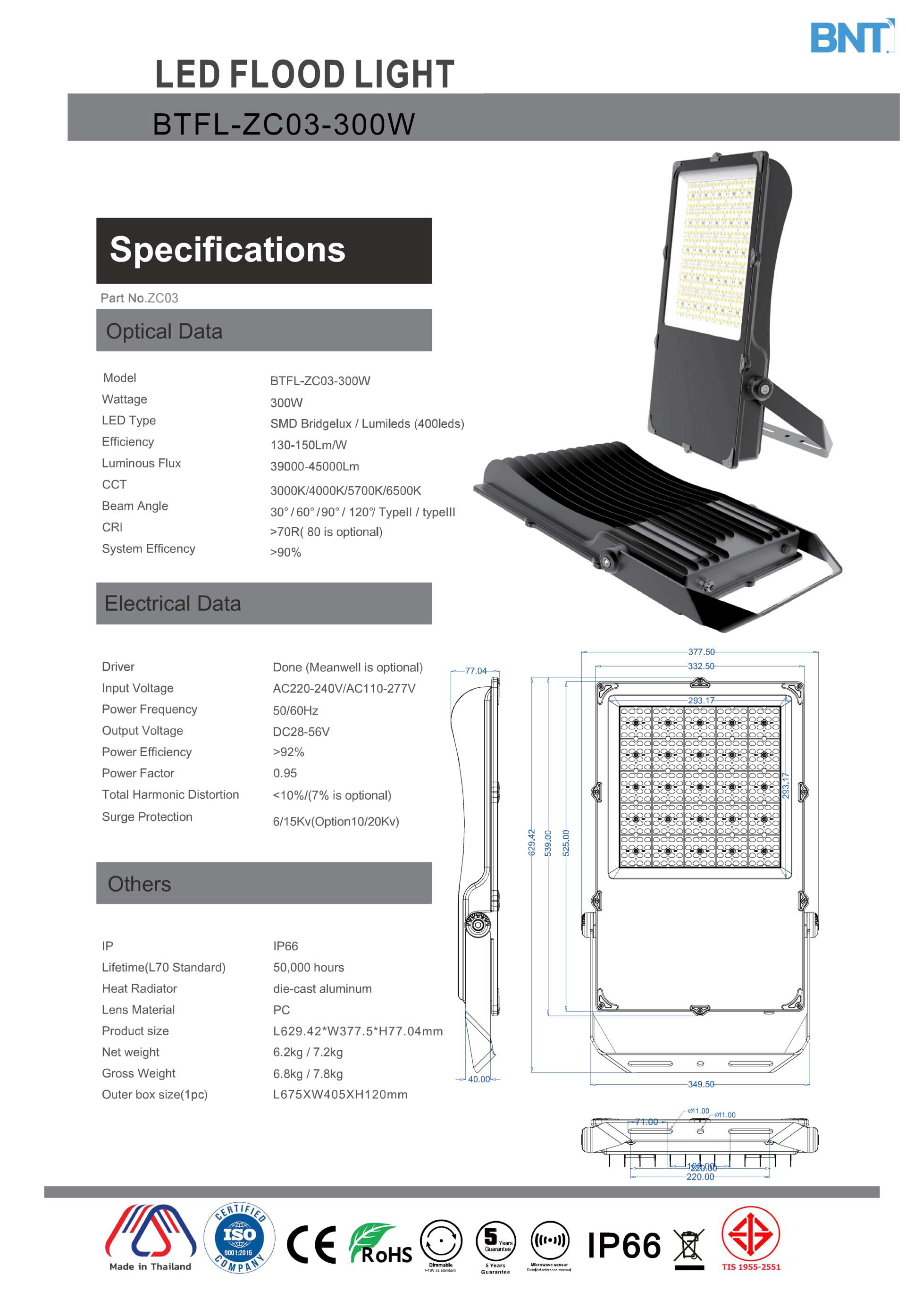 LED FLOOD LIGHT 300W (ZC03 Series)