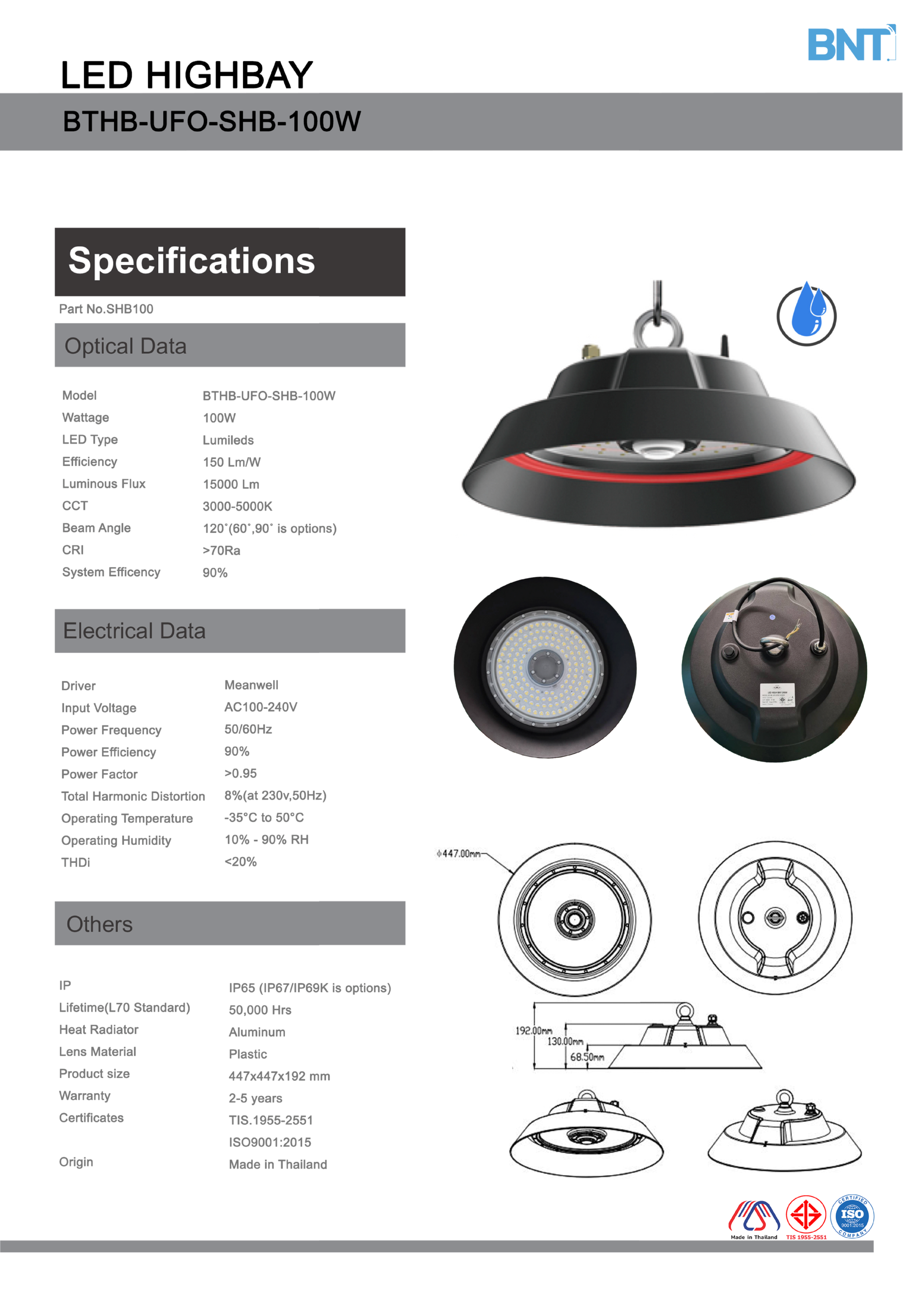 High Bay Lamp 100W ( SHB Series )