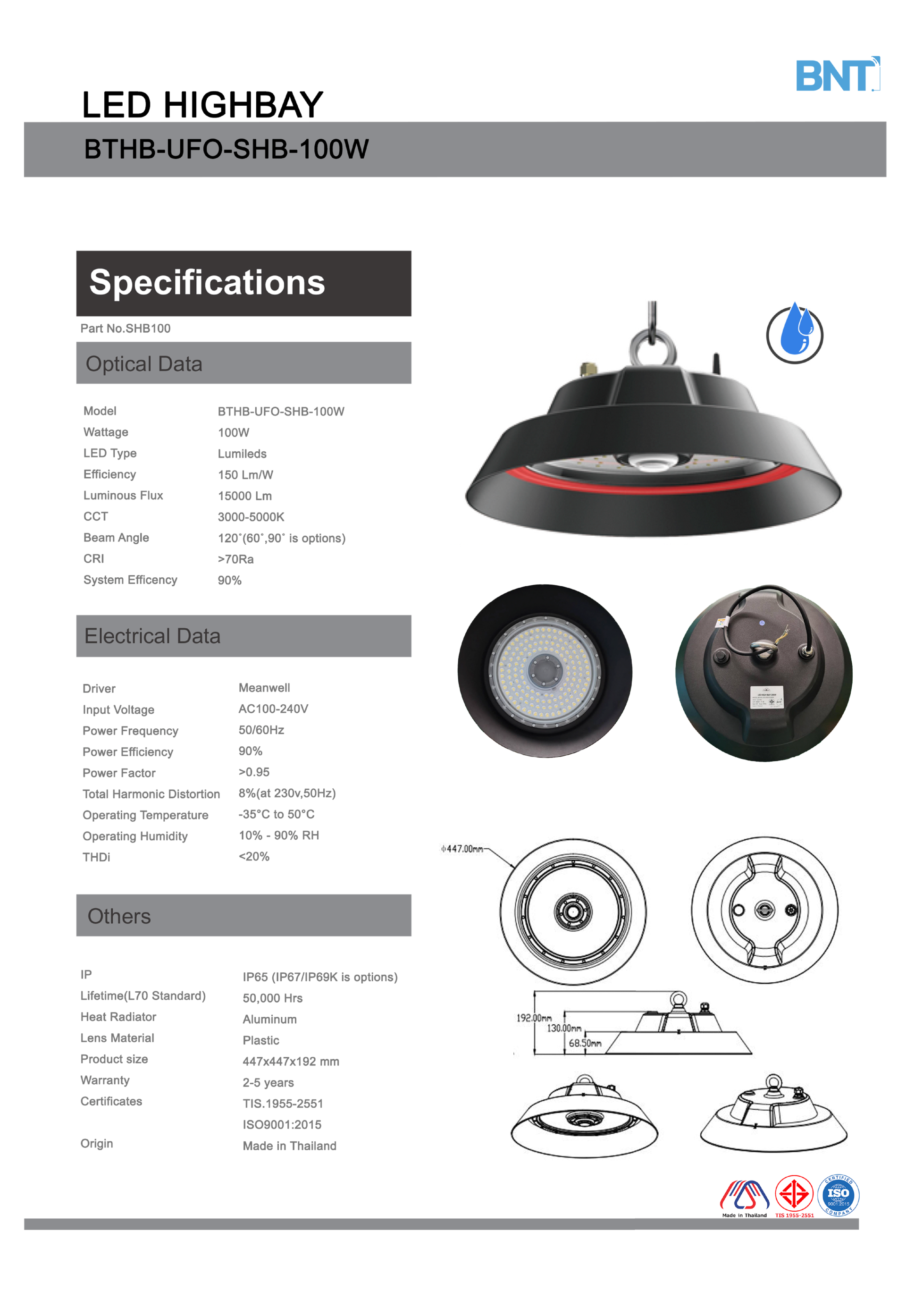High Bay Lamp 100W ( SHB Series )