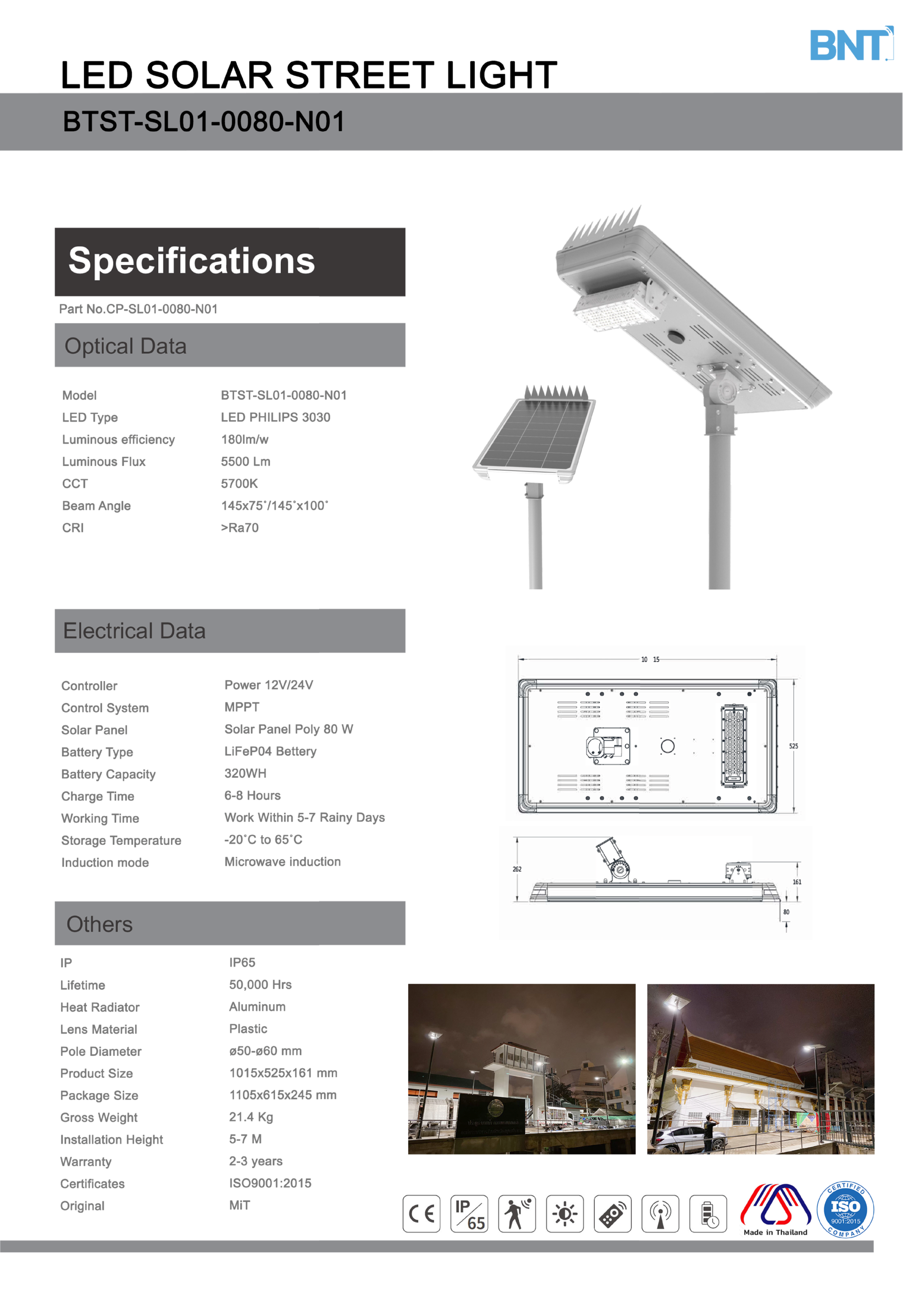 LED Solar Light 80W (CP-SL01 Series)