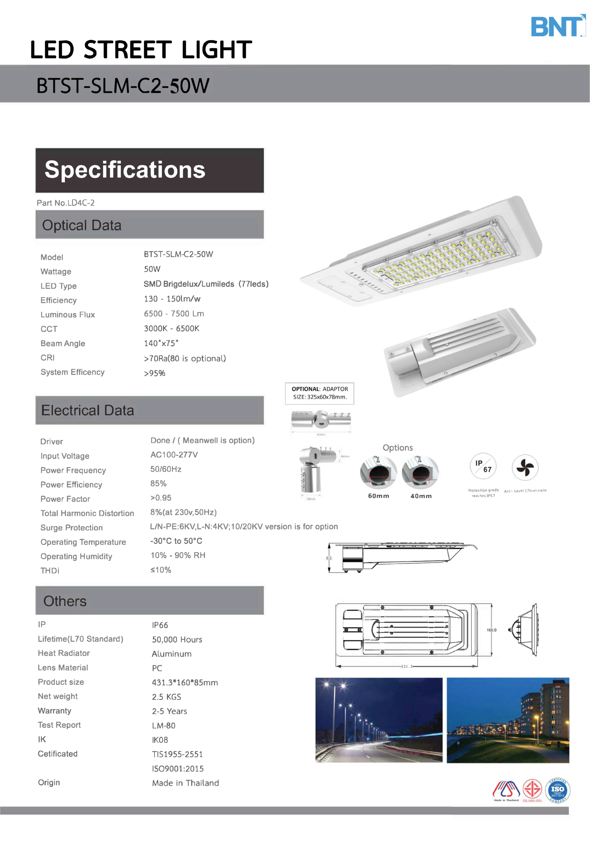 LED STREET LIGHT 50W ( SLM-C Series )