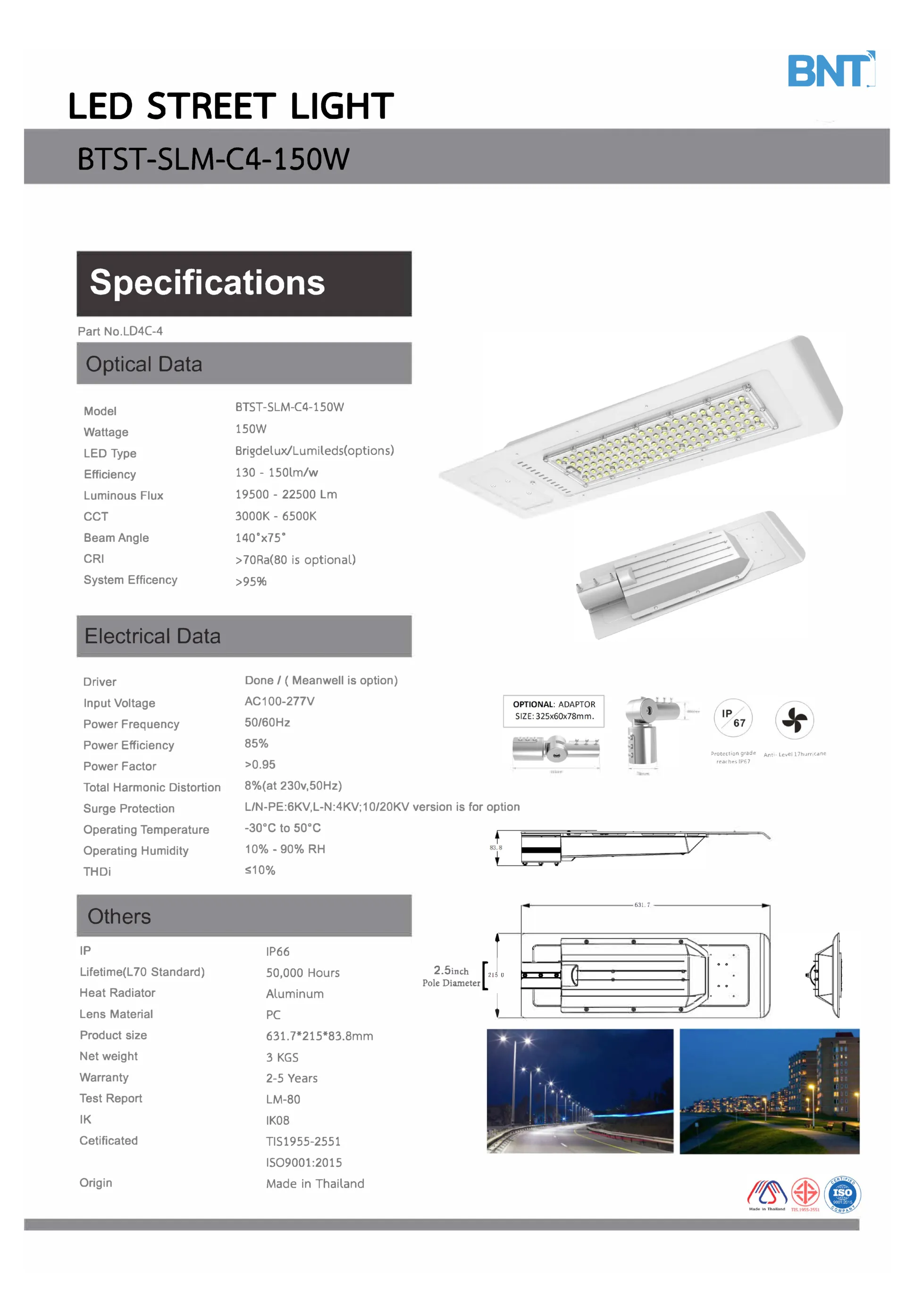 LED STREET LIGHT 150W ( SLM-C Series )