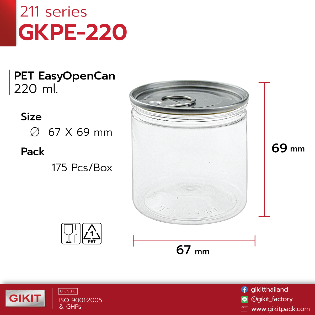 PET EasyOpenCan 220ml.