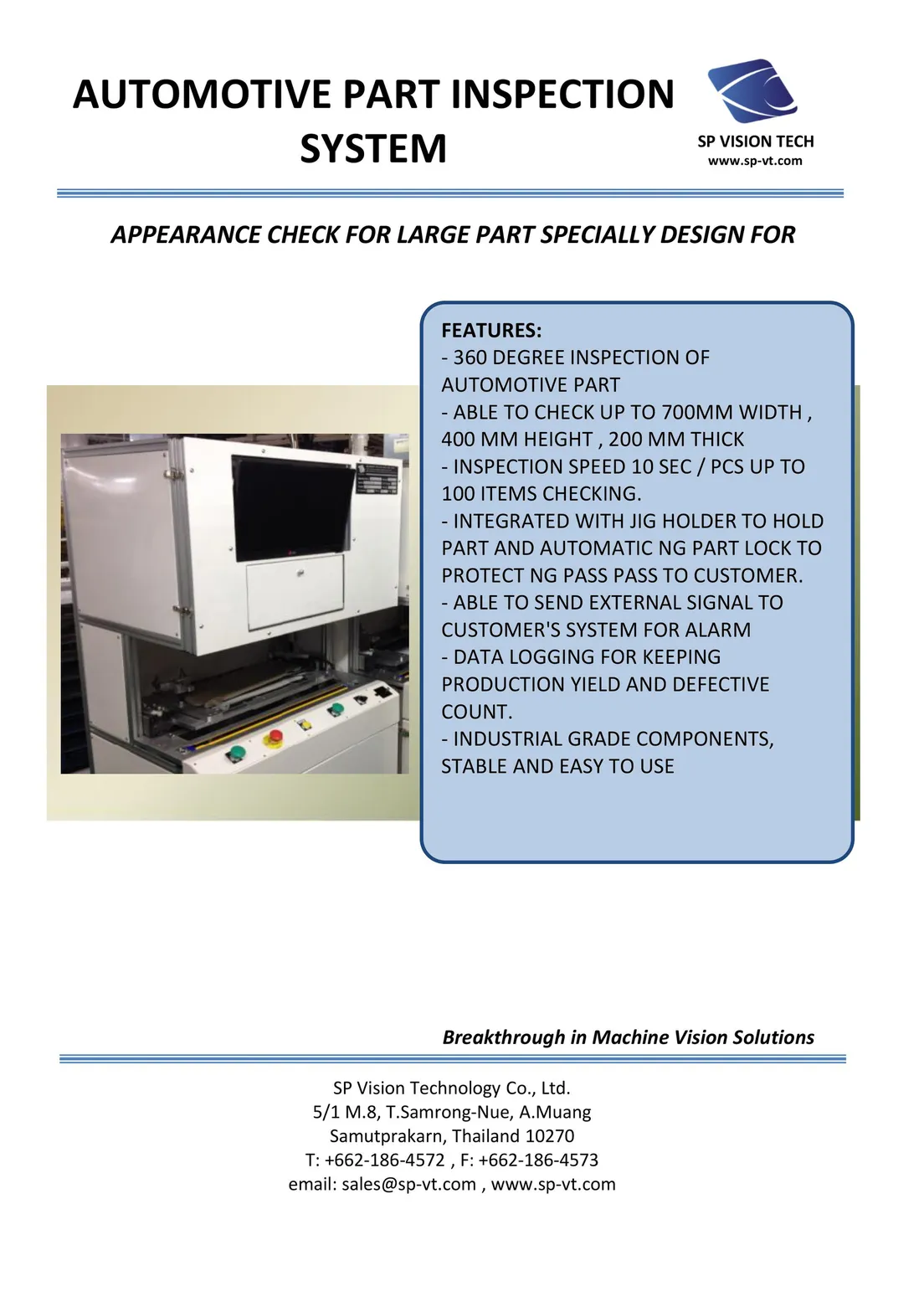 Automotive Part Inspection System