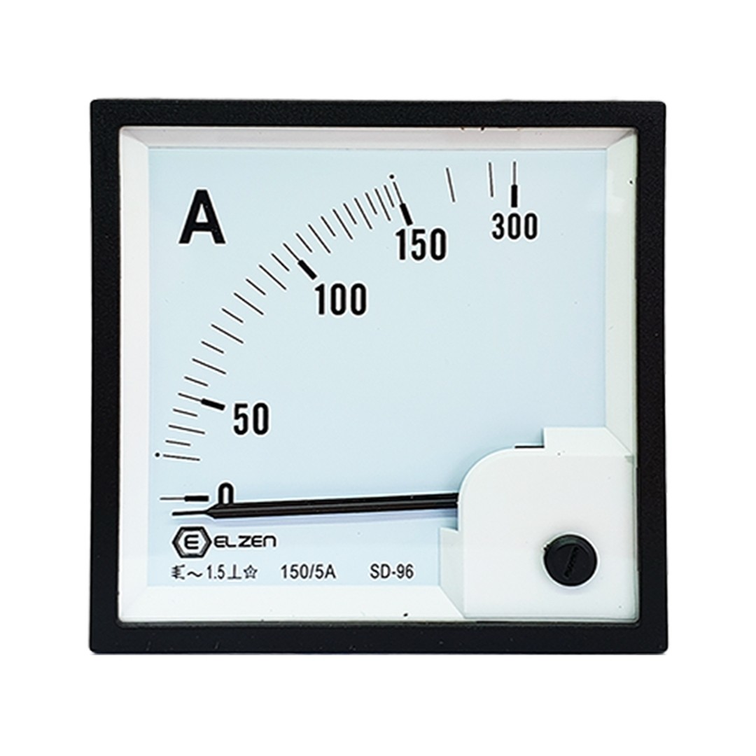 AC Ammeter 96x96mm, overload 2In, with cover on movement