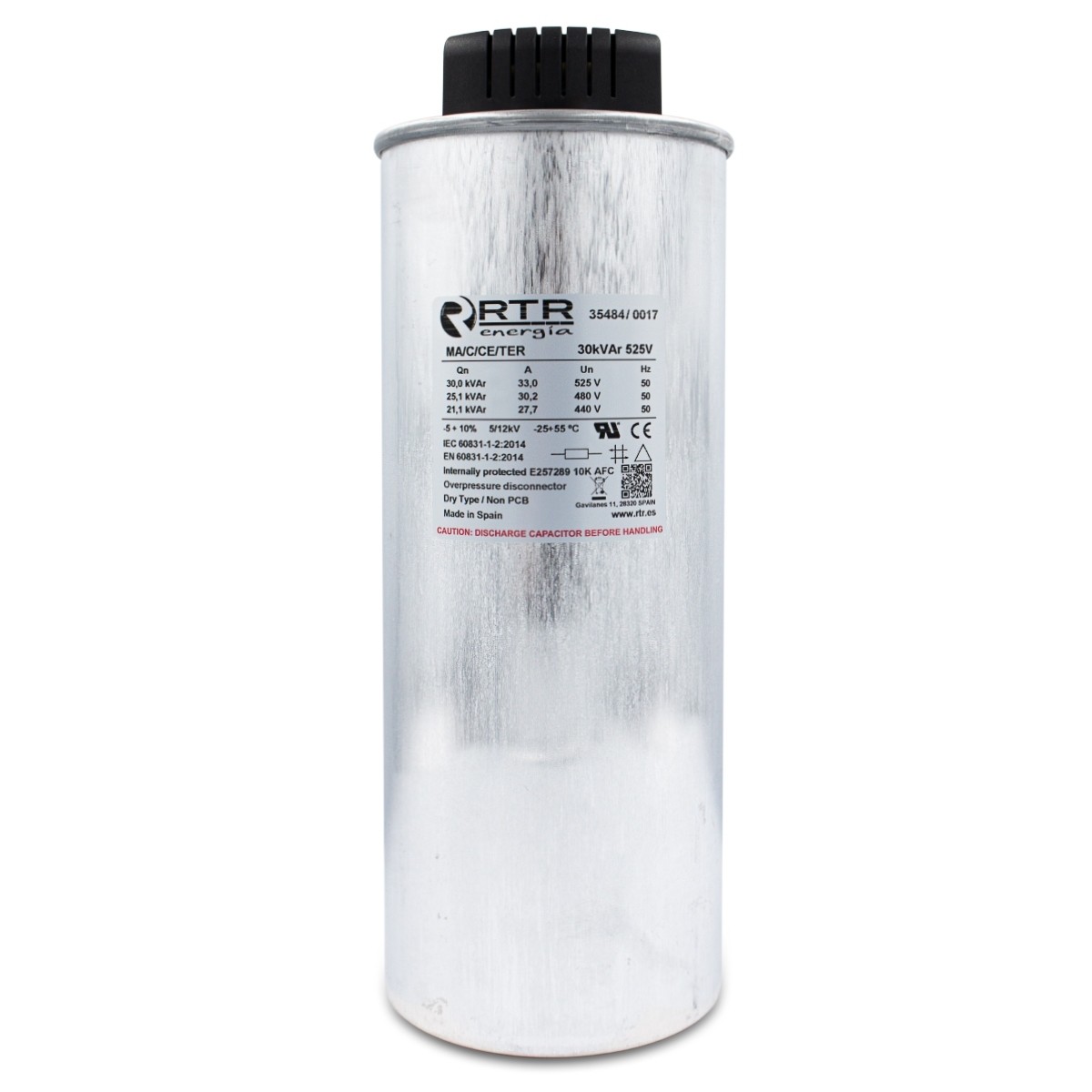 3Ph Capacitors 30.0kvar 525V 50Hz.