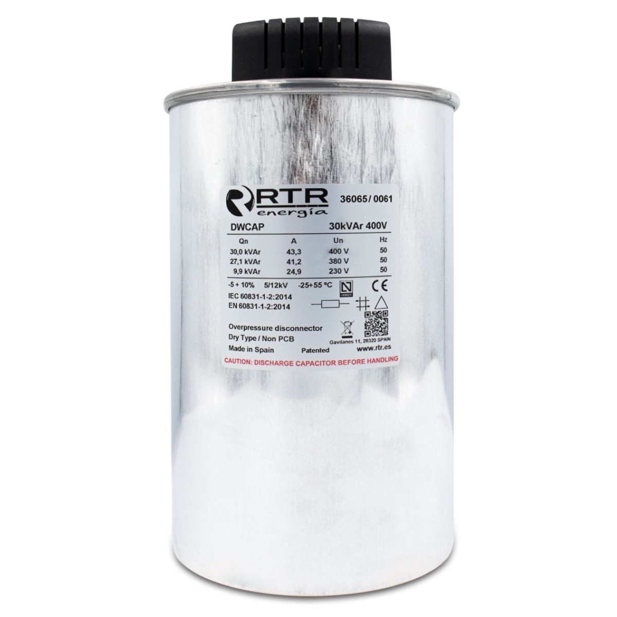 3Ph Capacitors DW 30.0kvar 400V 50Hz.