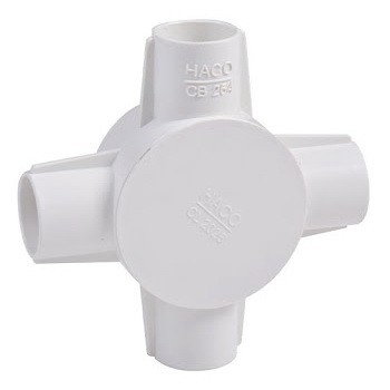 CIRCULAR BOX 4 WAY uPVC WHITE กล่องกลมพักสาย 4 ทาง ยูพีวีซี สีขาว